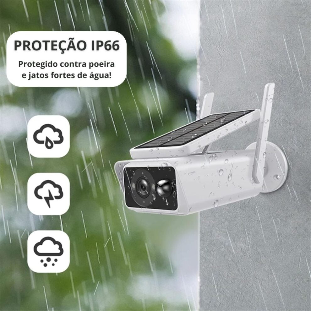 Câmera de Segurança Externa IP Wifi HD À Prova D'Água IP66 Com Painel ...